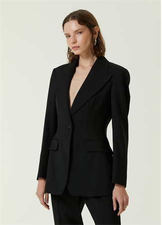 Alexander McQueen Kadın Siyah Arkası Kuşgözü Detaylı Yün Ceket 42 IT Alexander McQueen Kadın Siyah Arkası Kuşgözü Detaylı Yün Ceket 42 IT