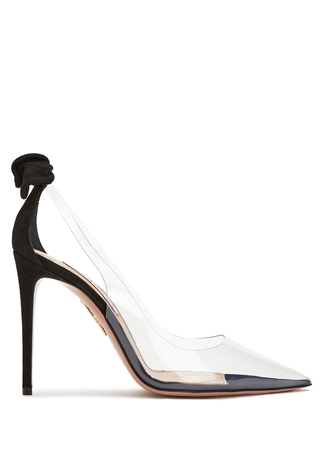 Aquazzura Kadın Bow Tie Siyah Süet Topuklu Ayakkabı 36 EU
