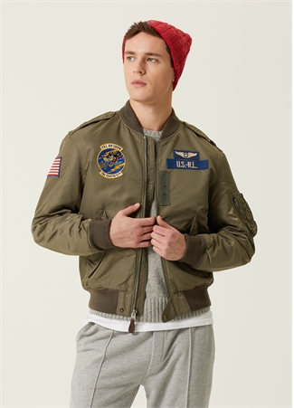 Polo Ralph Lauren Erkek Haki Dik Yaka Patch Detaylı Mont S EU