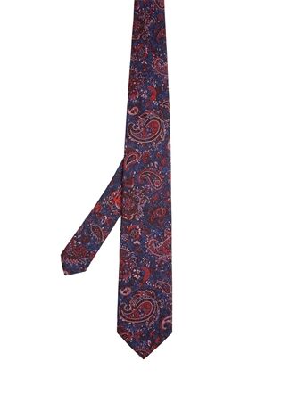 Isaia Erkek Colorblocked Şal Desenli İpek Kravat EU