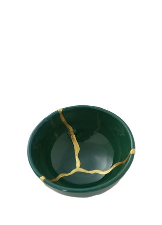 Maya Handcrafts Kintsugi Small Yeşil Çini Kase Maya Handcrafts Kintsugi Small Yeşil Çini Kase