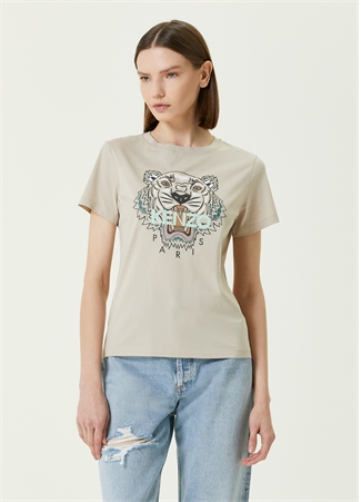 Kenzo Kadın Vizon Logo Baskılı T-shirt Bej XS EU Kenzo Kadın Vizon Logo Baskılı T-shirt Bej XS EU
