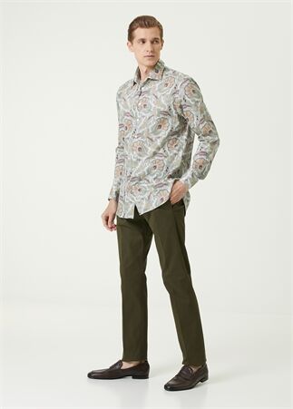 Etro Erkek Haki Pilili Pantolon Yeşil 48 IT Etro Erkek Haki Pilili Pantolon Yeşil 48 IT