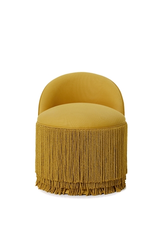 Rb Interiors Mako Small Sarı Püsküllü Puf Rb Interiors Mako Small Sarı Püsküllü Puf