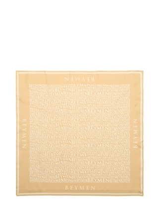 Beymen Kadın Bej Mikro Logo Desenli 90x90 İpek Eşarp EU