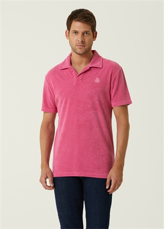 Ruck&Maul Erkek Pembe Polo Yaka Logolu T-shirt L EU