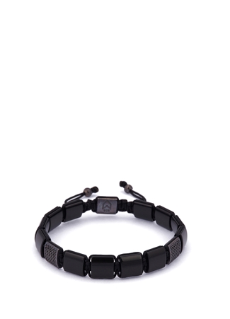 AW by Atolyewolf Erkek Shamballa Siyah Kare Boncuklu Gümüş Rengi Bileklik EU AW by Atolyewolf Erkek Shamballa Siyah Kare Boncuklu Gümüş Rengi Bileklik EU