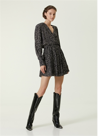 Etoile Isabel Marant Kadın Capucine Siyah V Yaka Mini Elbise 36 FR Etoile Isabel Marant Kadın Capucine Siyah V Yaka Mini Elbise 36 FR
