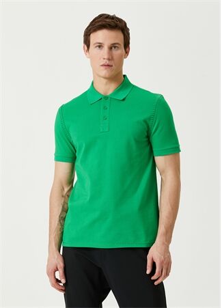 Bottega Veneta Erkek Yeşil Polo Yaka Dekoratif Dikişli T-shirt S EU