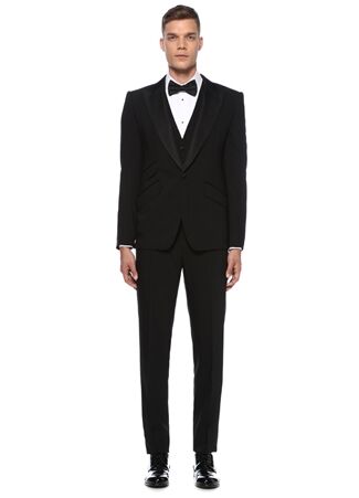 Dolce&Gabbana Erkek Siyah Kırlangıç Yaka Yün Smokin 46 IT