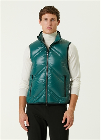 Bottega Veneta Erkek Yeşil Dik Yaka Puff Dış Yelek S EU