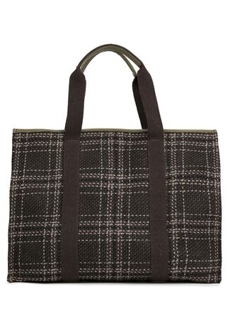 Beymen Kadın East West Haki Ekose Desenli Alışveriş Çantası EU