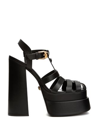 Versace Kadın Siyah Deri Sandalet 37.5 Eu