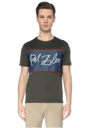 Pal Zileri Erkek Yeşil Logolu T-shirt M EU