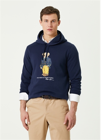 Polo Ralph Lauren Erkek Lacivert Kapüşonlu Logolu Sweatshirt S EU Polo Ralph Lauren Erkek Lacivert Kapüşonlu Logolu Sweatshirt S EU