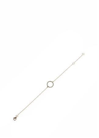 Collection-Ruel Design Kadın Yuvarlak Taşlı Altın Rengi Bileklik EU