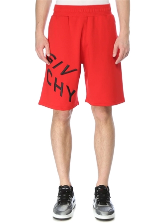 Givenchy Erkek Kırmızı Beli Büzgülü Logo Nakışlı Bermuda S EU
