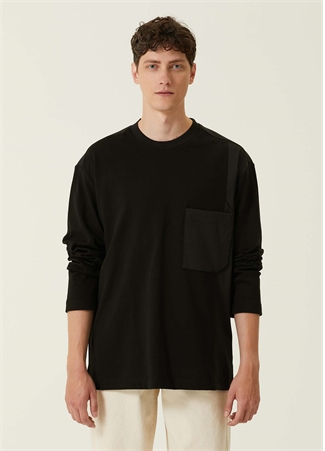Solid Homme Erkek Siyah Garnili Cep Detaylı Uzun Kollu T-shirt 46 IT Solid Homme Erkek Siyah Garnili Cep Detaylı Uzun Kollu T-shirt 46 IT