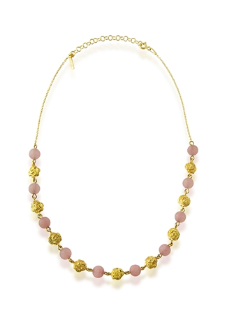 Peracas Kadın Rosie Altın Rengi Kaplama Choker Kolye Pembe Eu Peracas Kadın Rosie Altın Rengi Kaplama Choker Kolye Pembe Eu