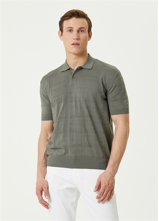 Z Zegna Erkek Yeşil Polo Yaka Kare Jakarlı T-shirt L It Z Zegna Erkek Yeşil Polo Yaka Kare Jakarlı T-shirt L It