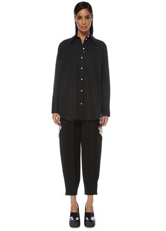 Stella McCartney Kadın Lola Lacivert Arkası Garni Detaylı Gömlek 42 IT