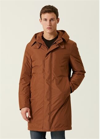 Canali Erkek Kahverengi Kapüşonlu Kaban 52 IT