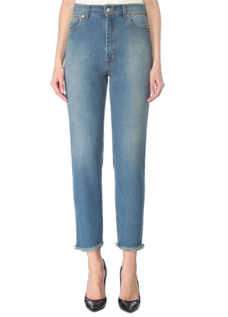 Magda Butrym Kadın Mavi Yüksek Bel Jean Pantolon 34 FR