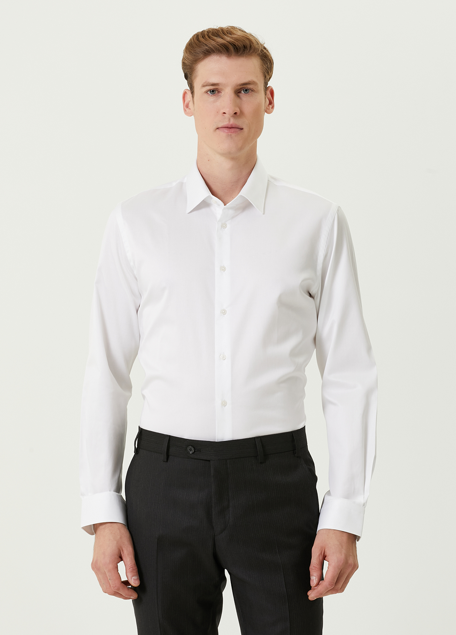 Beymen Bes - Custom Fit Beyaz Twill Gömlek - Beyaz