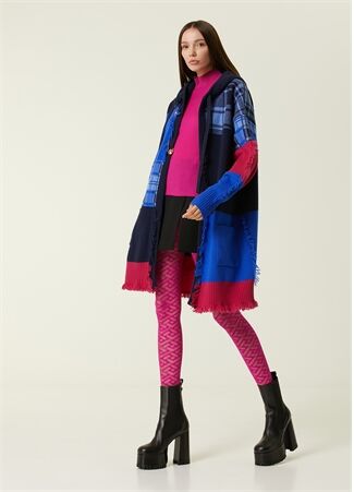 Versace Kadın Siyah Yırtmaçlı Mini Yün Etek 42 IT