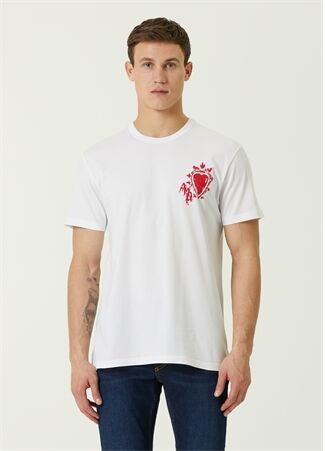 Alexander McQueen Erkek Beyaz Kalp Baskılı Logolu T-shirt XL EU Alexander McQueen Erkek Beyaz Kalp Baskılı Logolu T-shirt XL EU