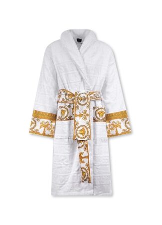 Versace Beyaz Barok Desenli Bornoz