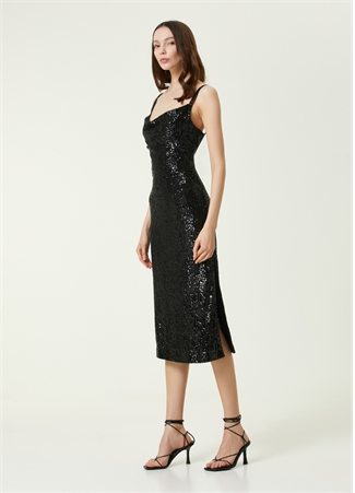 Muse For All Kadın Sally Siyah Payetli İpek Midi Elbise 34 Eu Muse For All Kadın Sally Siyah Payetli İpek Midi Elbise 34 Eu