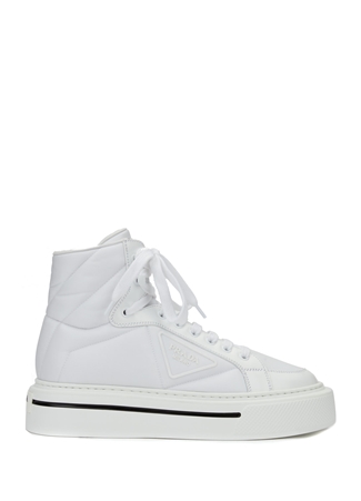 Prada Kadın Beyaz Logolu Kapitoneli Sneaker 36.5 EU Prada Kadın Beyaz Logolu Kapitoneli Sneaker 36.5 EU