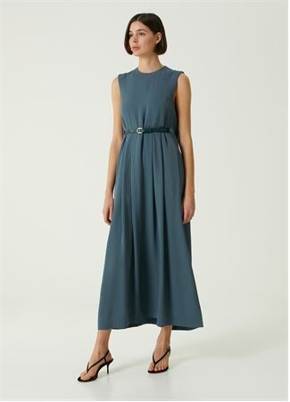Petar Petrov Kadın Mavi Kemer Detaylı Midi Yün Elbise 38 FR