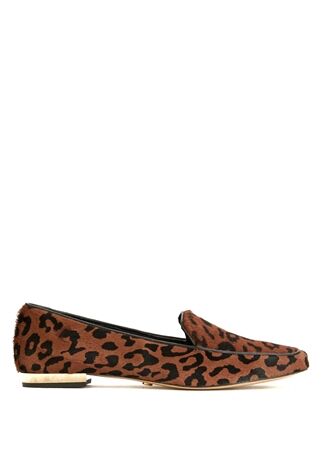 Divarese Kadın Leopar Desenli Deri Loafer Kahverengi 37 EU Divarese Kadın Leopar Desenli Deri Loafer Kahverengi 37 EU