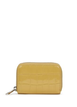 Hvisk Kadın Sarı Krokodil Dokulu Vegan Cüzdan EU