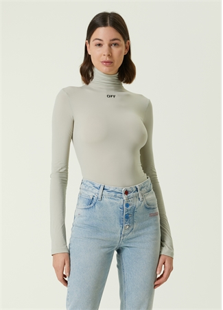 Off-White Kadın Gri Balıkçı Yaka Logolu Bluz 38 IT Off-White Kadın Gri Balıkçı Yaka Logolu Bluz 38 IT