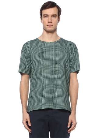 Pal Zileri Erkek Yeşil Geometrik Desenli Kısa Kollu Triko M EU Pal Zileri Erkek Yeşil Geometrik Desenli Kısa Kollu Triko M EU