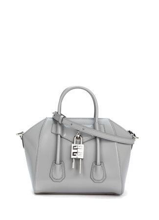 Givenchy Kadın Antigona Lock Mini Gri Deri Çapraz Çanta EU