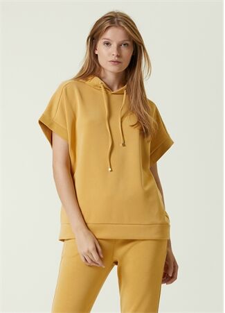 Network Kadın Basic Fit Sarı Kapüşonlu Sweatshirt S EU