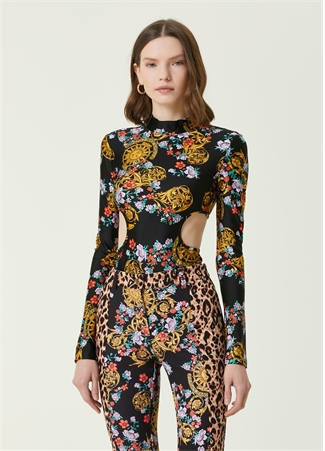 Versace Jeans Couture Kadın Siyah Sırt Detaylı Desenli Body 38 IT Versace Jeans Couture Kadın Siyah Sırt Detaylı Desenli Body 38 IT