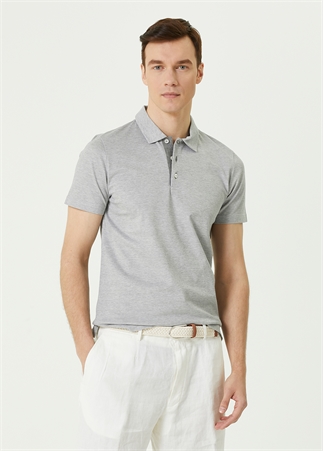 Canali Erkek Gri Polo Yaka T-shirt 52 It Canali Erkek Gri Polo Yaka T-shirt 52 It
