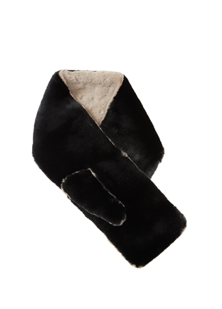 Beymen Club Kadın Siyah Krem Peluş Dokulu Boyunluk EU