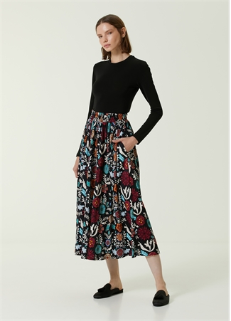 La Doublej Kadın Simple Desenli Midi Etek S EU La Doublej Kadın Simple Desenli Midi Etek S EU