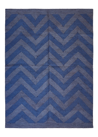 Dhoku Mavi Zikzak Desenli Yün Kilim Çok Renkli Dhoku Mavi Zikzak Desenli Yün Kilim Çok Renkli
