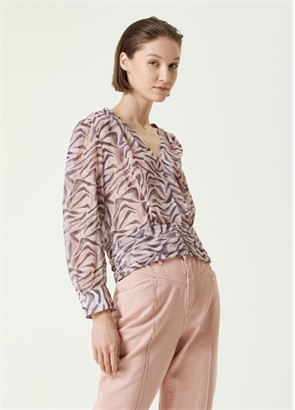 Maksu Kadın Alsace Desenli Bluz Bej S EU Maksu Kadın Alsace Desenli Bluz Bej S EU