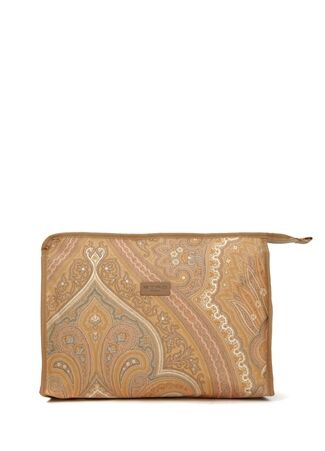 Etro Kadın Bej Etnik Desenli Makyaj Çantası EU