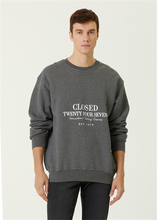 Closed Erkek Gri Logo Detaylı Sweatshirt S EU Closed Erkek Gri Logo Detaylı Sweatshirt S EU