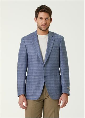 Canali Erkek Mavi Kelebek Yaka İpek Ceket 50 IT