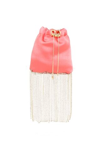 Rosantica Kadın Baby Ghizlan Pembe Taş Püsküllü Büzgülü Çanta EU